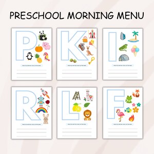 Preschool Morning Menu Printable Homeschool Preschool Worksheets ...