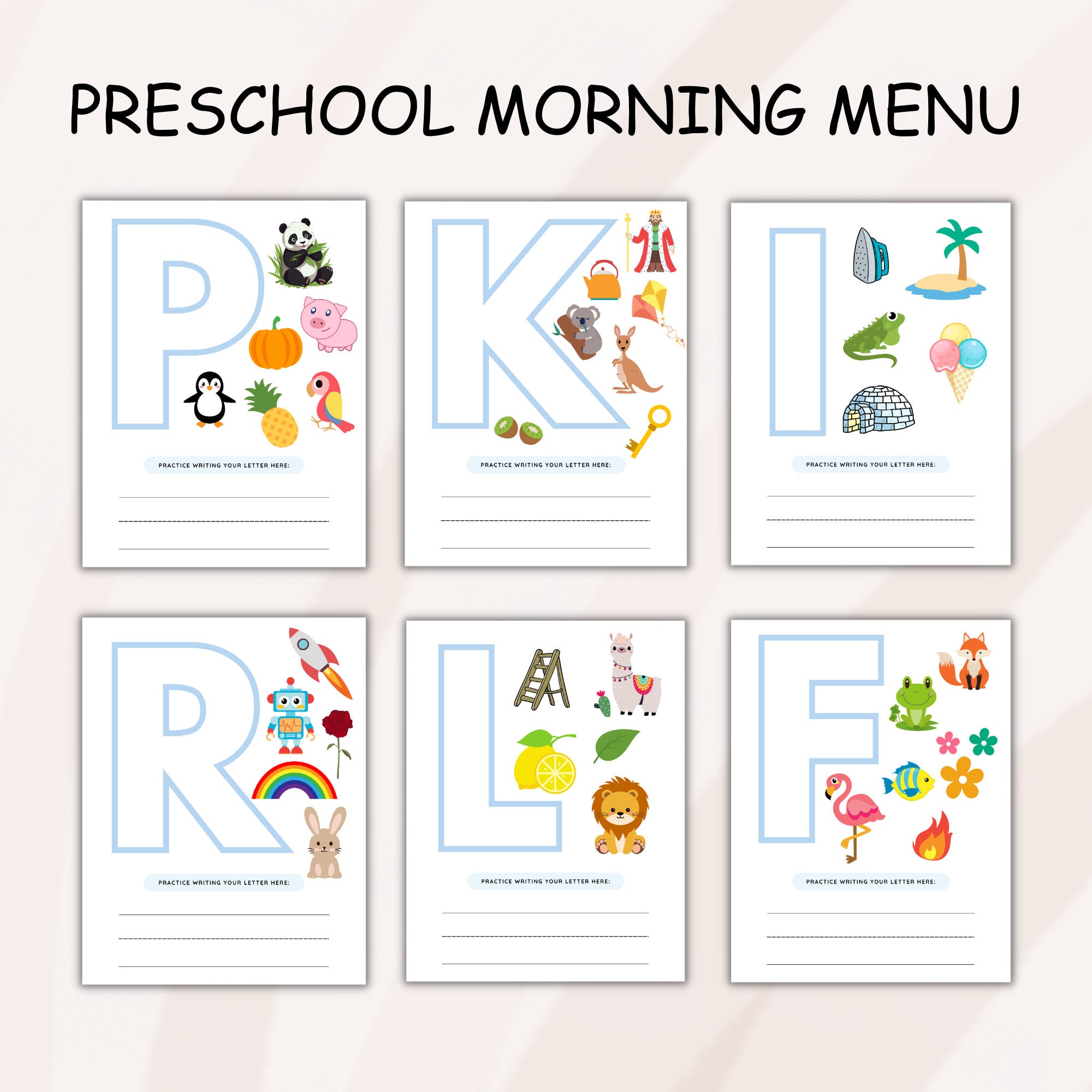 Preschool Morning Menu Printable Homeschool Preschool Worksheets ...