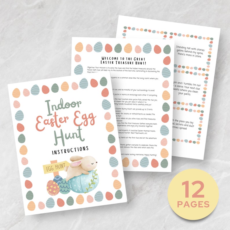 Indoor Easter Egg Hunt, Easter Scavenger Hunt, Easter Activity, Easter ...
