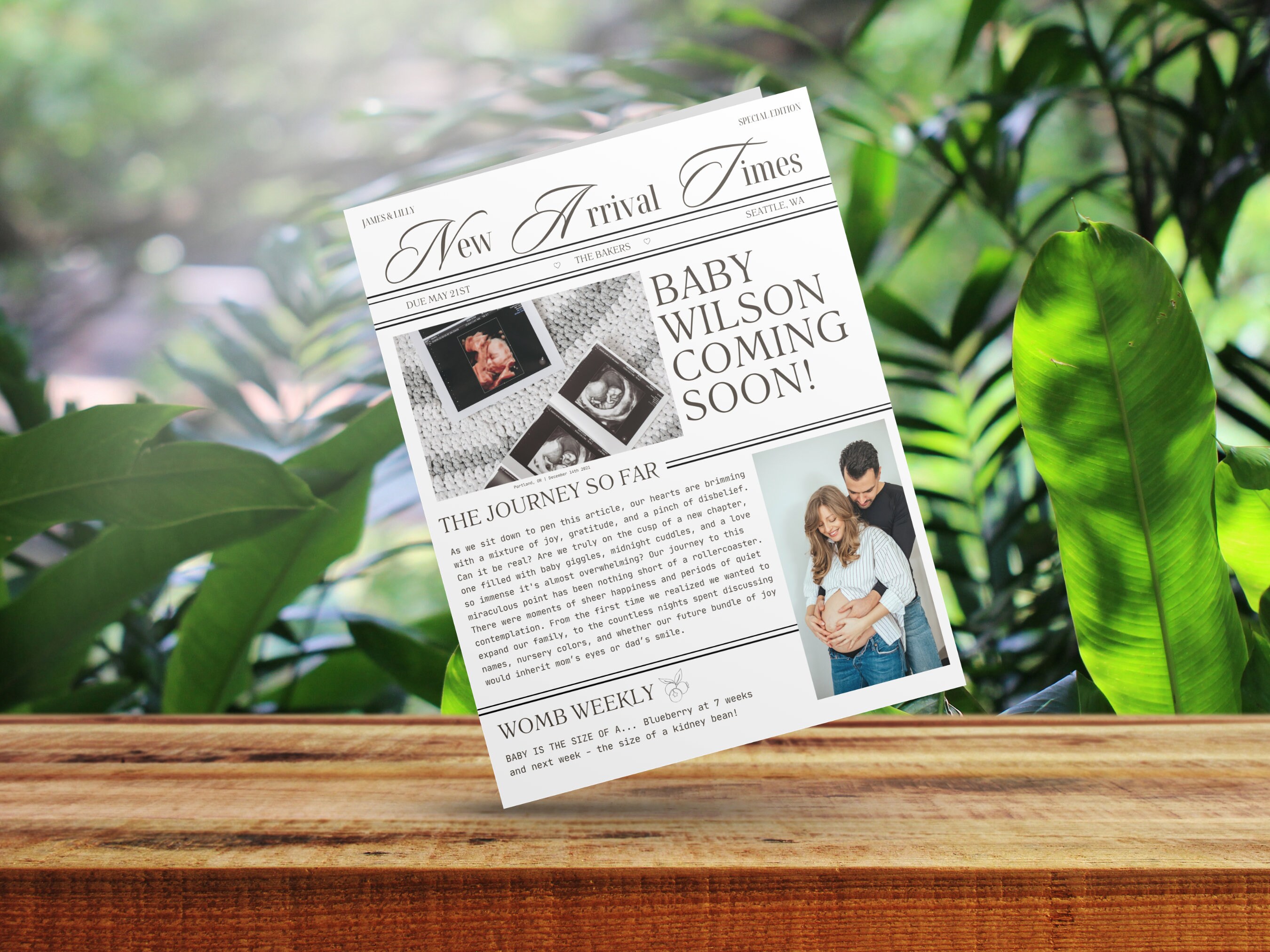 Newspaper Pregnancy Announcement Template Pregnancy Newspaper - Etsy