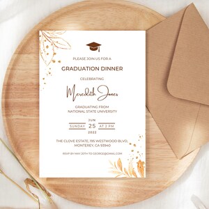 Graduation Dinner Invitation Template, Printable Graduation Dinner ...