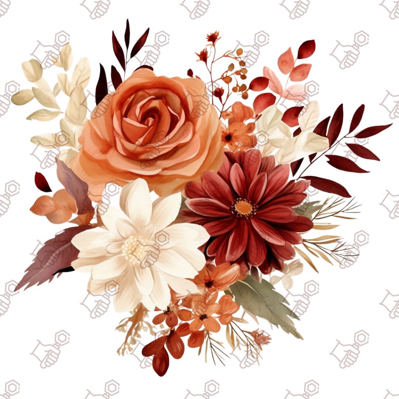 Fall Floral PNG, Fall Florals Clipart, Fall Clipart, Autumn Clipart ...