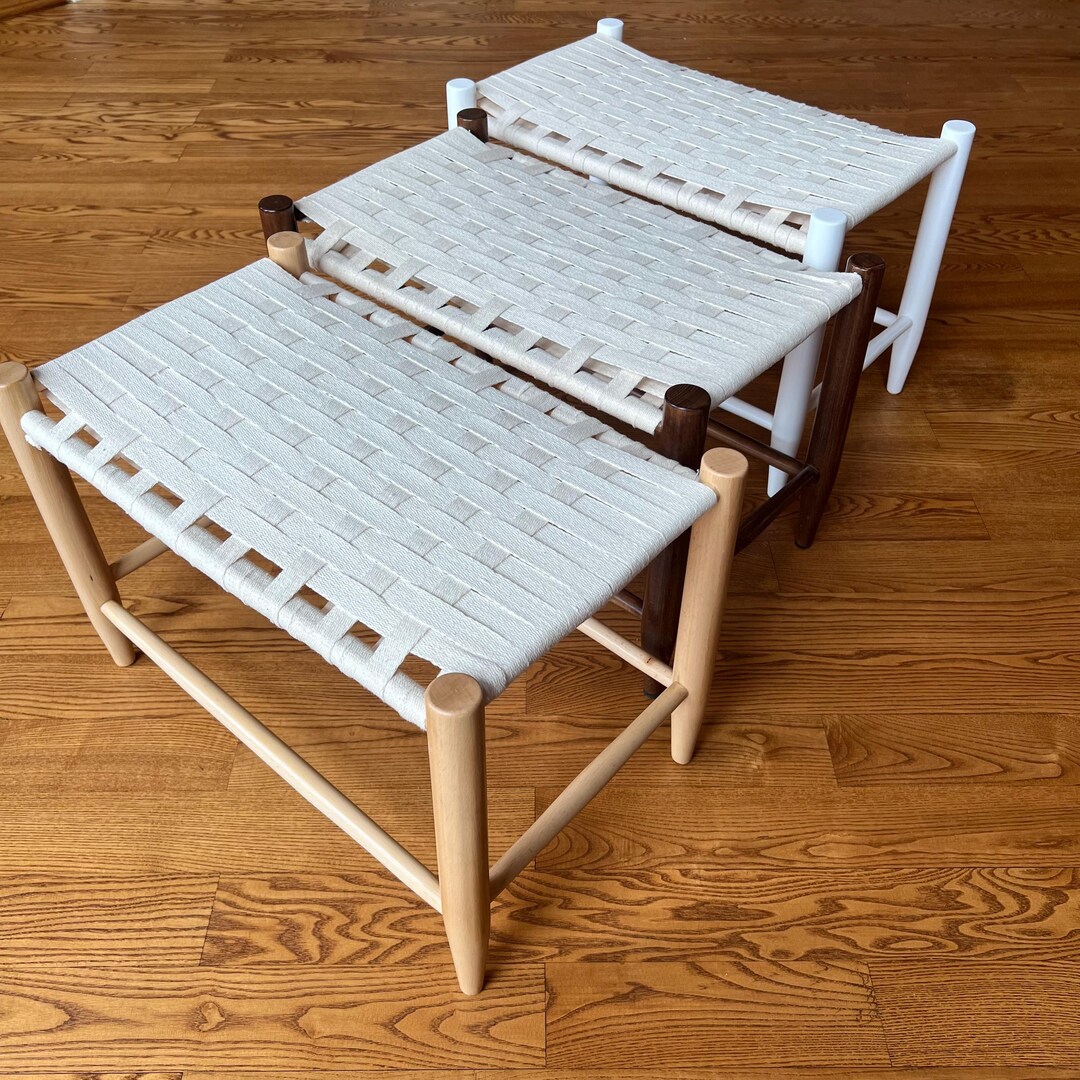 Wicker Stool Compact Beech Stool Wood Small Chair Home Decor Furniture ...