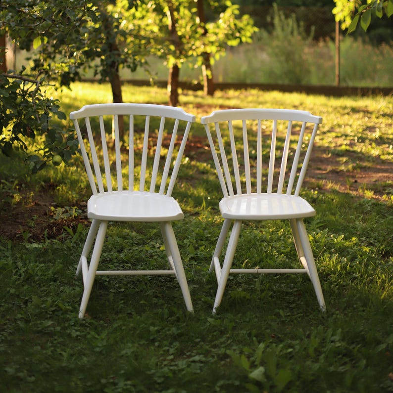 Wood Kitchen Chair White Painted Stool Kitchen Decor Windsor Chair ...