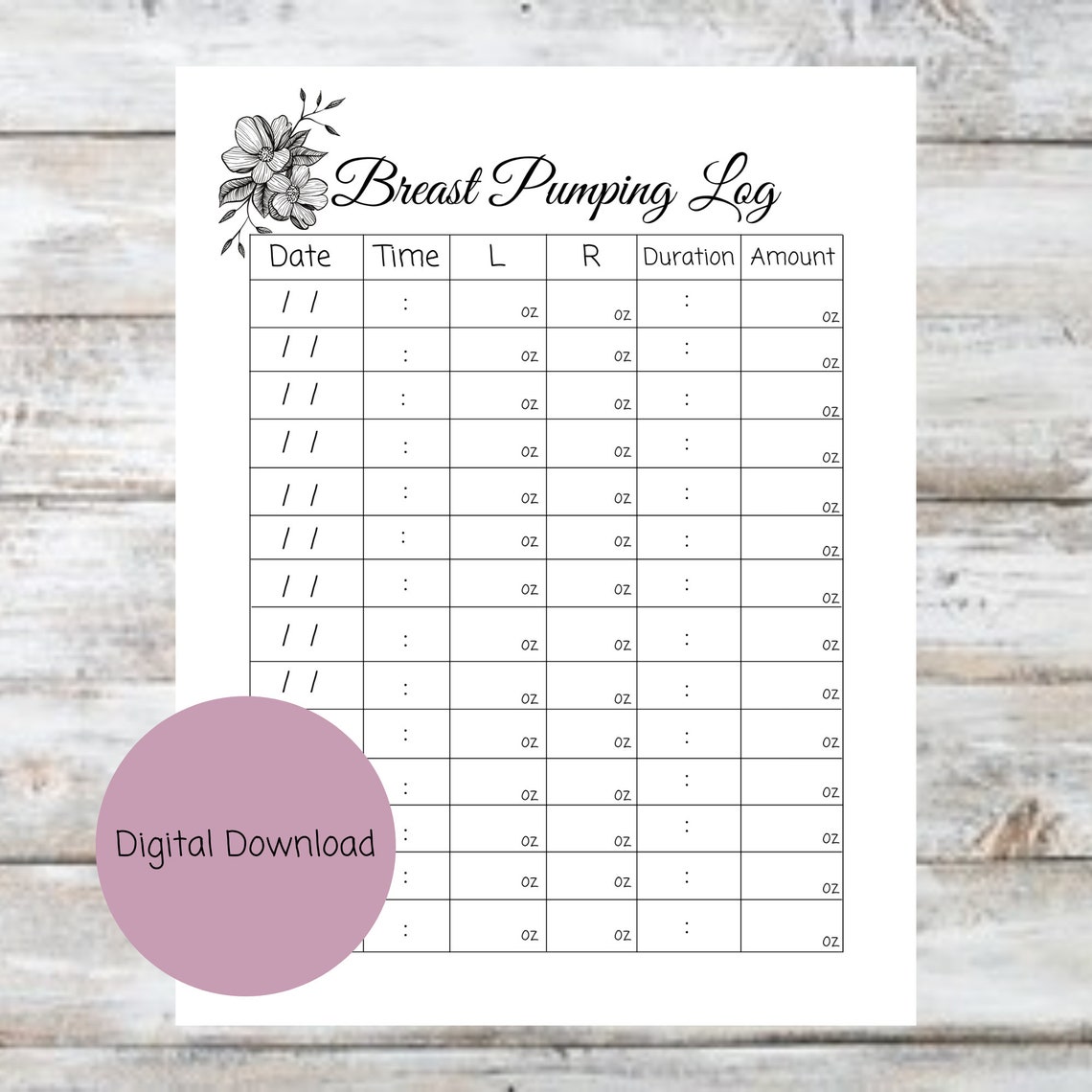 Breast Pumping Chart, Chest Pumping Chart, Breast Pumping, New Mom ...