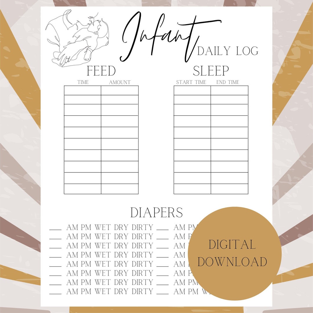 Infant Daily Log, Baby Care, Baby Care Tracker, Newborn Log, New Mom ...