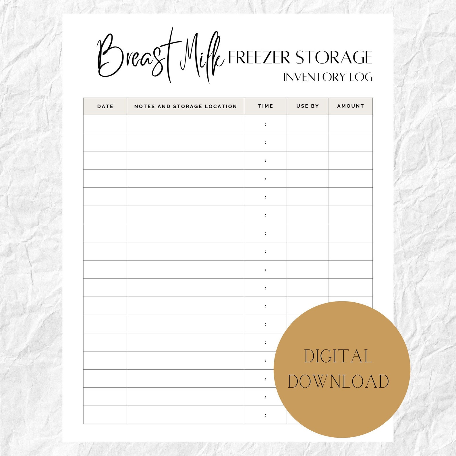 Breast Milk Freezer Storage Log, Breast Milk Log, Breast Feeding Log ...