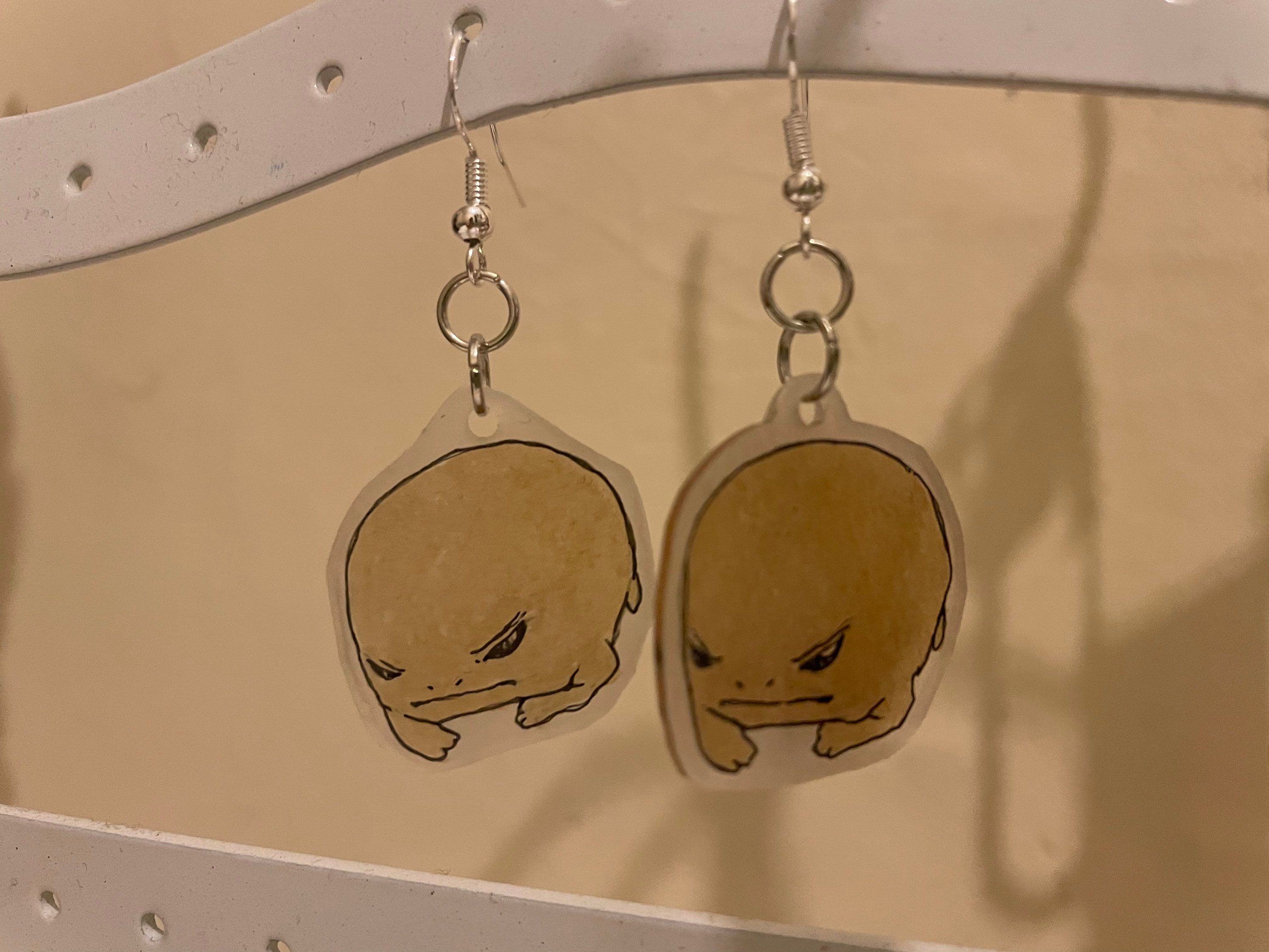 Angry Mochi Frog Meme Earrings - Etsy