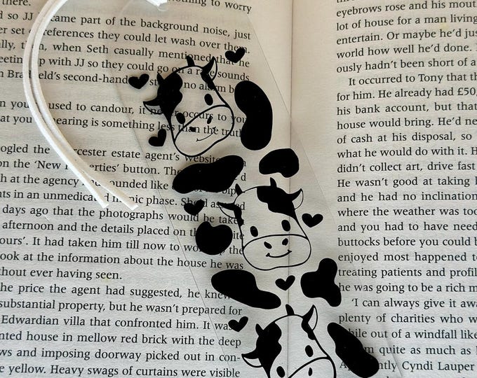 Pink Cow Print Bookmark | Cute Book Mark | Book Lover | Cow Lover ...