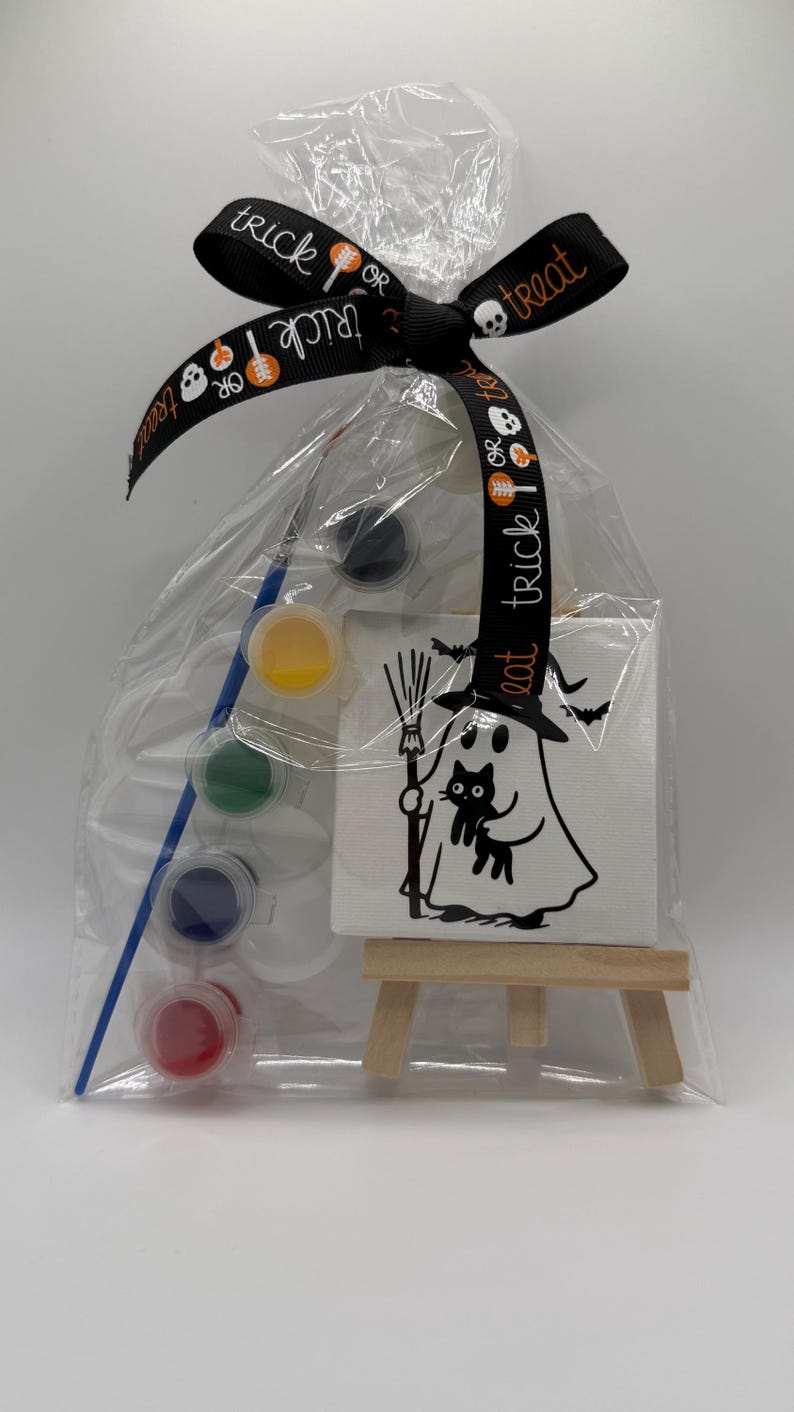 Halloween Mini Canvas Painting Kit – Fun DIY Craft for Kids & Beginners ...