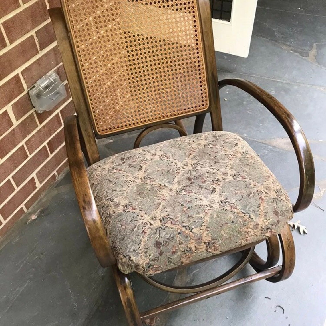Mid-century Bentwood & Webbing Rocking Chair by Thonet 1930' S Vintage ...