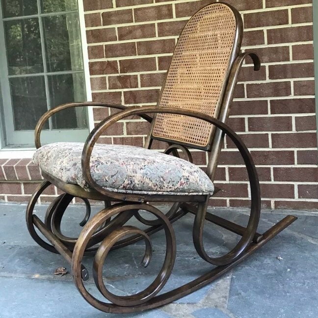 Mid-Century Bentwood & Webbing Rocking Chair By Thonet - Etsy.de