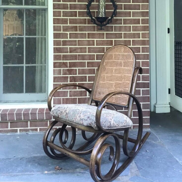 Mid-century Bentwood & Webbing Rocking Chair by Thonet 1930' S Vintage ...