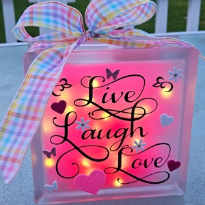 Live Laugh Love Lighted Decorative Glass Block - Etsy