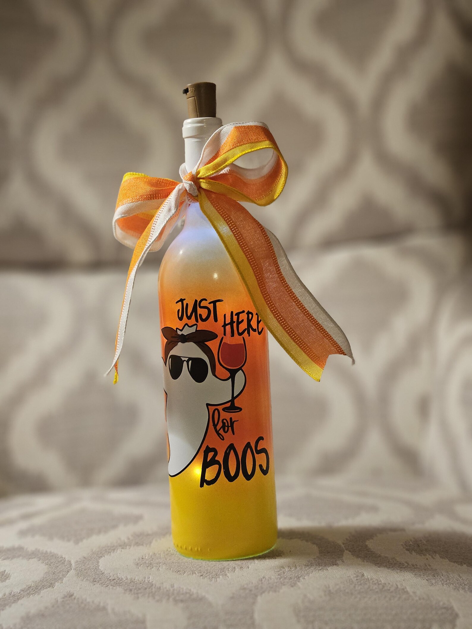 Just Here for Boos Halloween Lighted Bottle (white) - Etsy