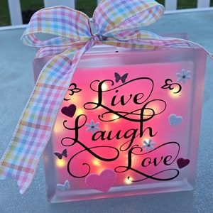 Live Laugh Love Lighted Decorative Glass Block - Etsy