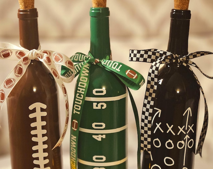 Get Ready for Some Football Upcycled Wine Bottles (set of 3) - Etsy