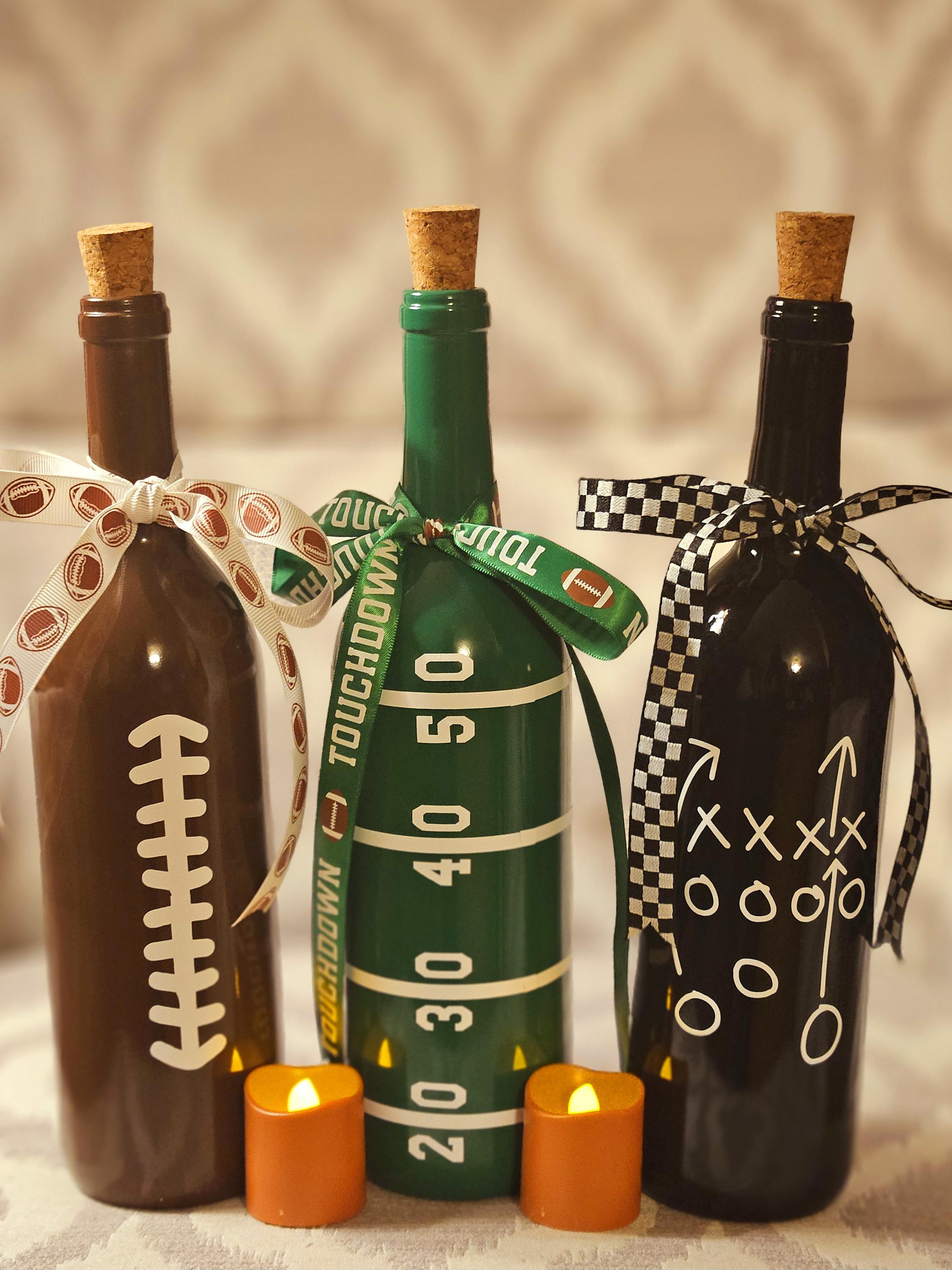 Get Ready for Some Football Upcycled Wine Bottles (set of 3) - Etsy