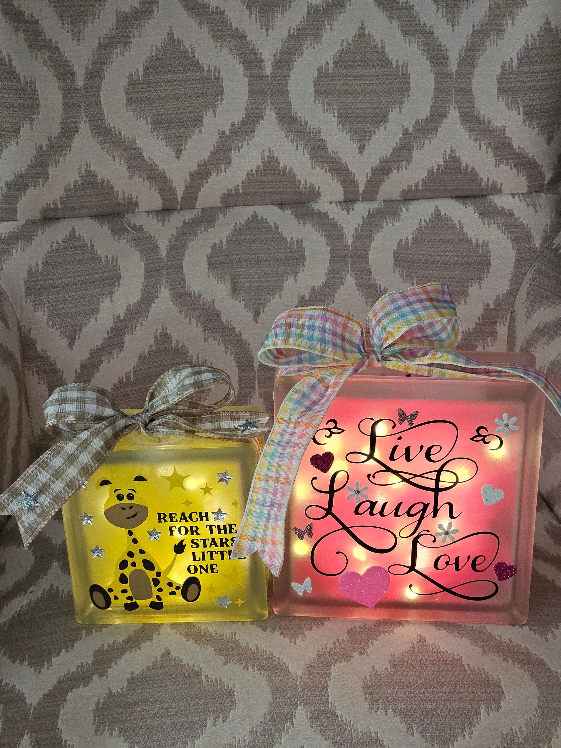 Live Laugh Love Lighted Decorative Glass Block - Etsy