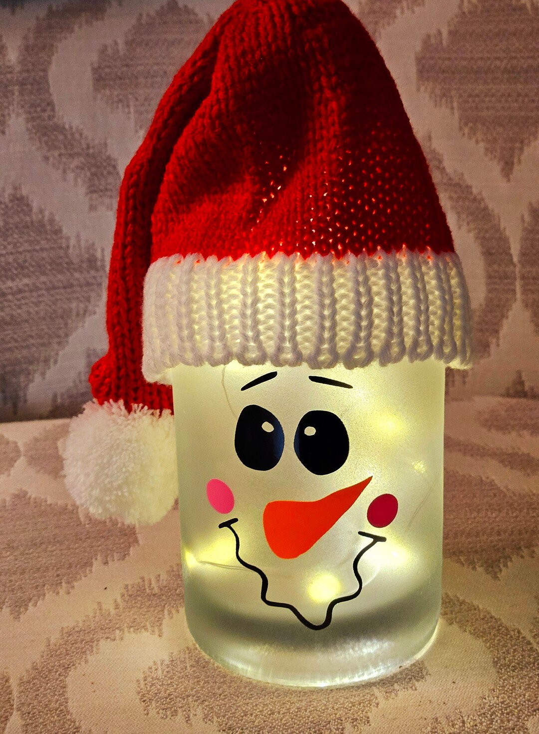 Snowman Decorative Lighted Whiskey Bottle With Removable Knit Hat. - Etsy