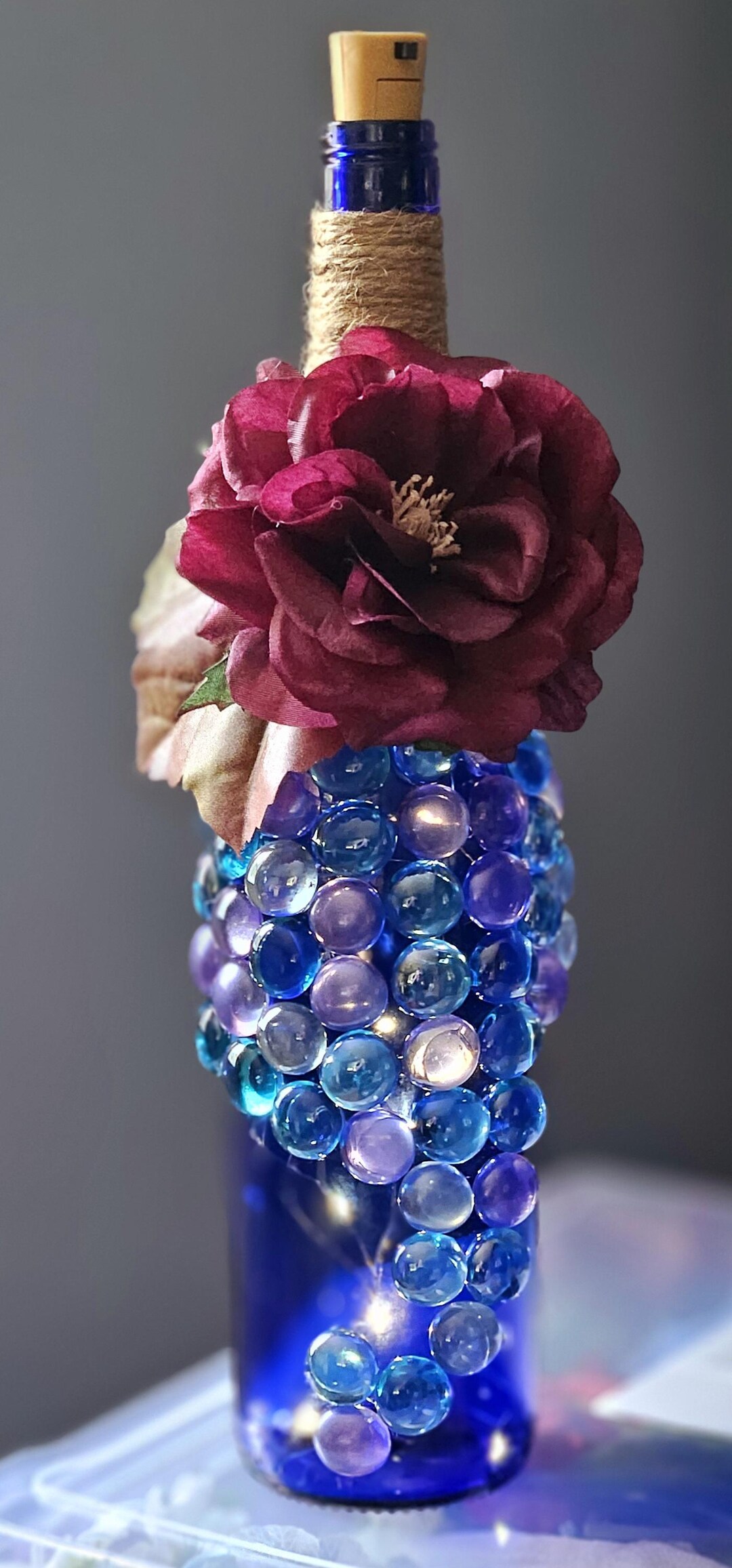 Upcycled Grape Themed Wine Bottle - Etsy