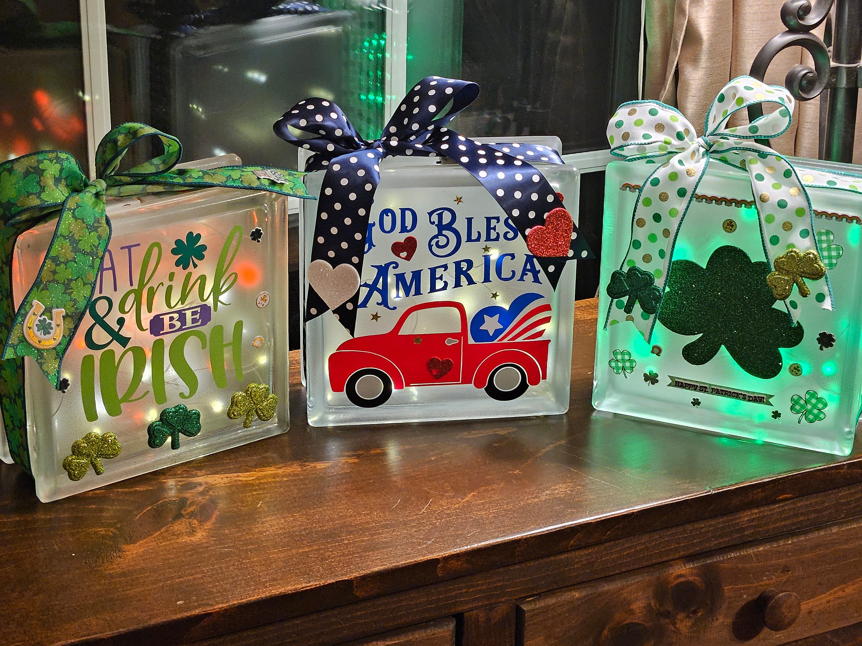 Irish Lighted Decorative Glass Block - Etsy