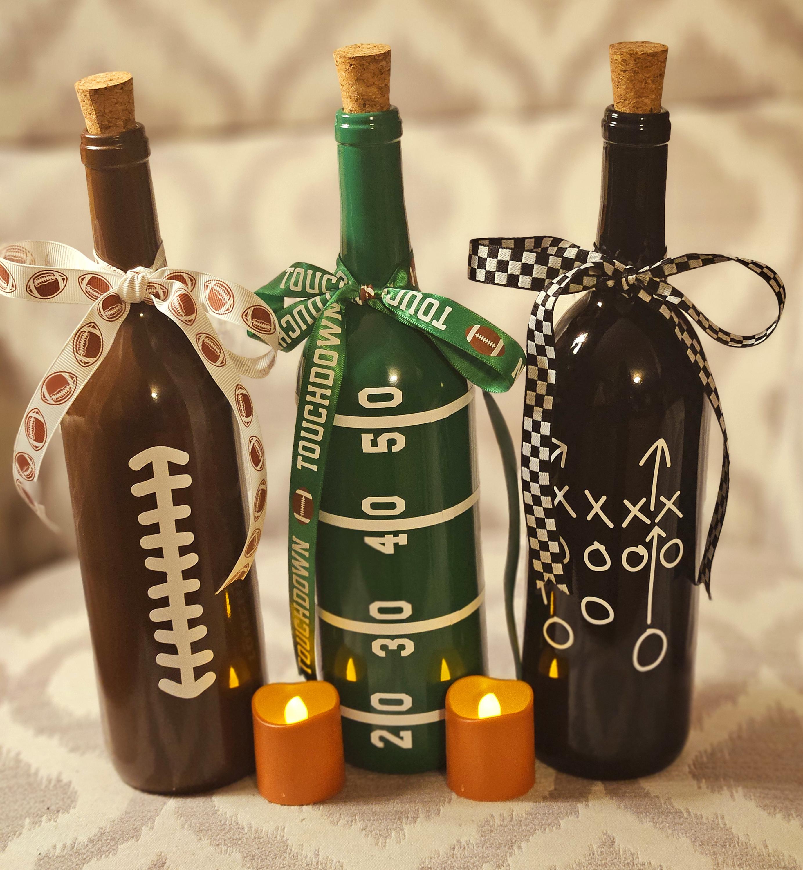 Get Ready for Some Football Upcycled Wine Bottles (set of 3) - Etsy