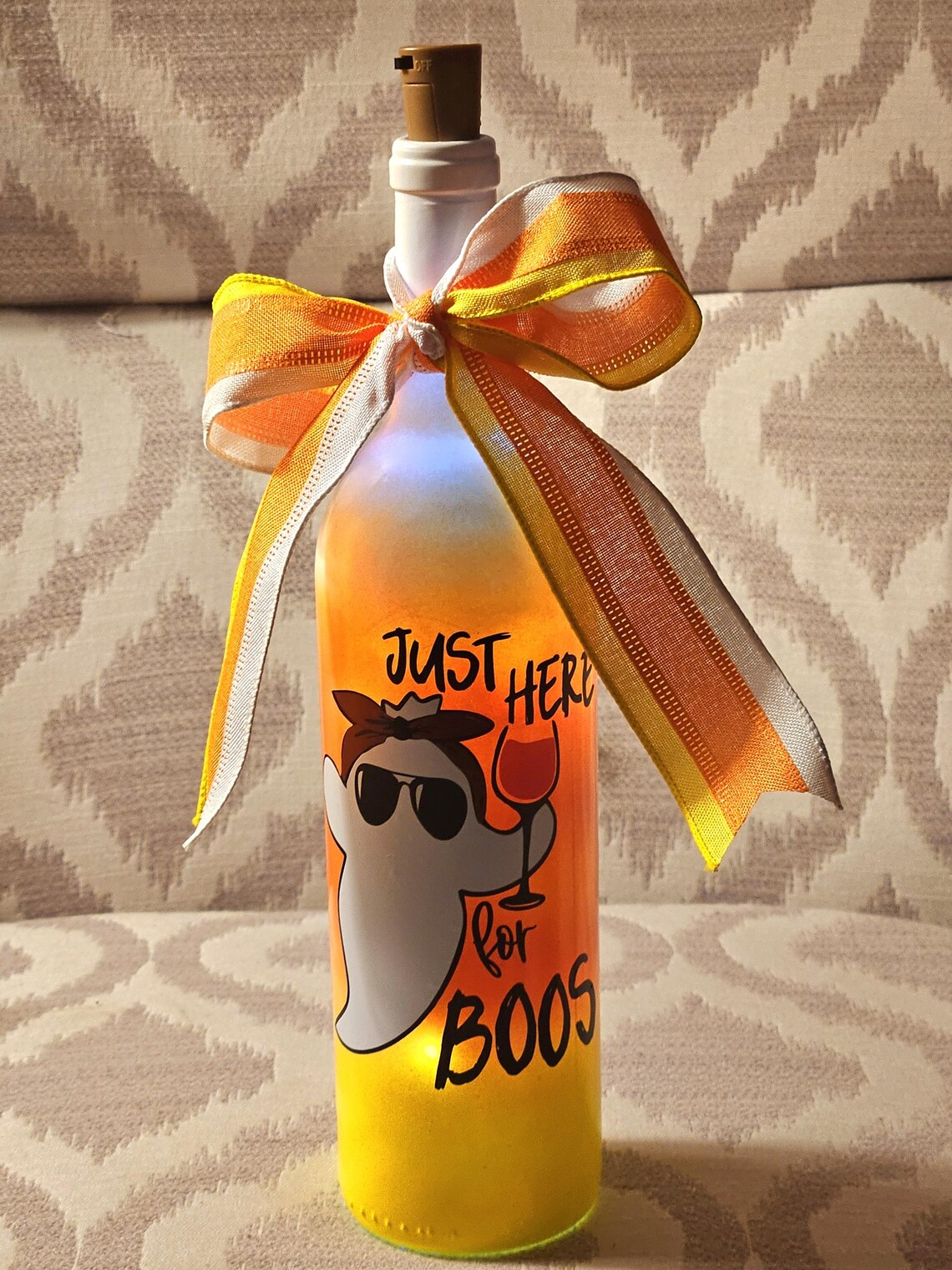 Just Here for Boos Halloween Lighted Bottle (white) - Etsy