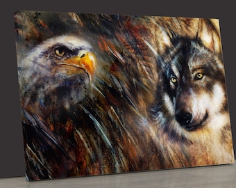 Wolf and Eagle - Etsy