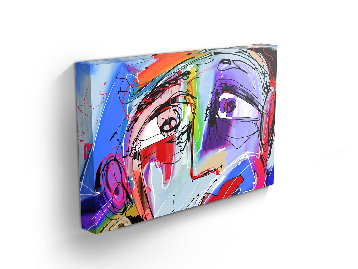 Abstract Digital Painting of Human Face Head Profile | Etsy