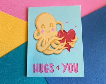 Octopus Seascape Greeting Card - Etsy