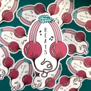 Beats Sticker - Illustrated Sticker - Music Sticker - Melodrawma - Etsy