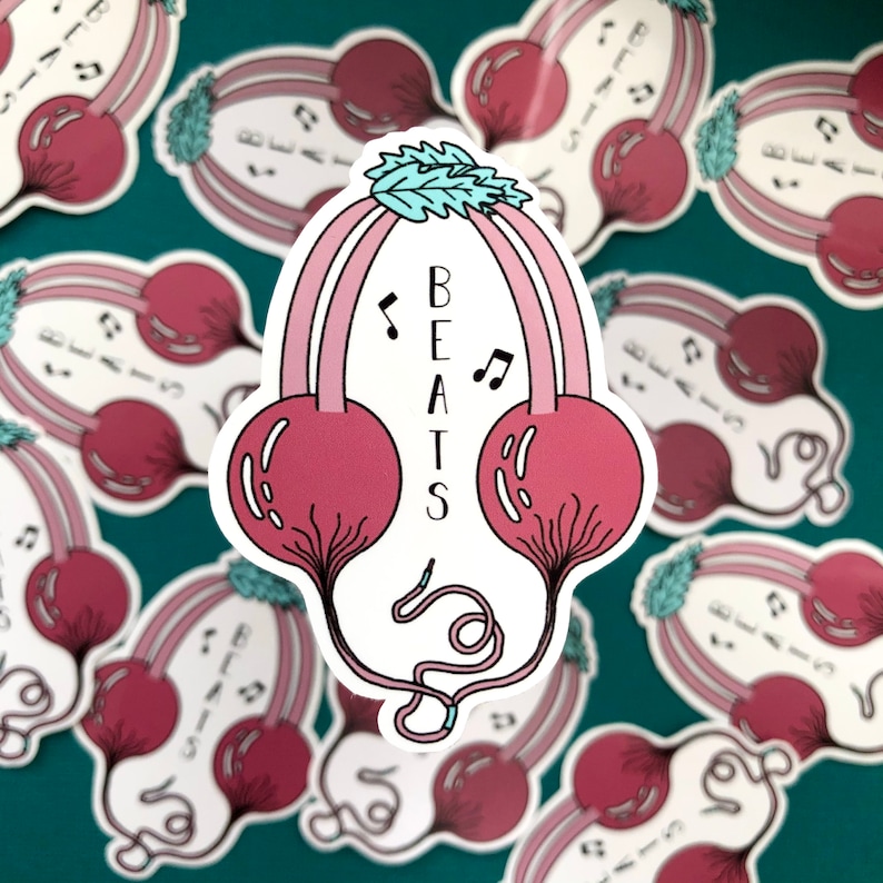 Beats Sticker - Illustrated Sticker - Music Sticker - Melodrawma - Etsy