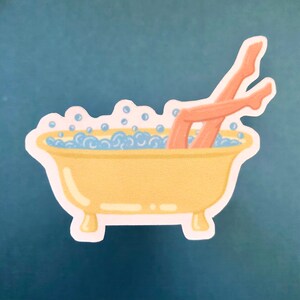 Bath Sticker - Illustrated Sticker - Melodrawma - Etsy