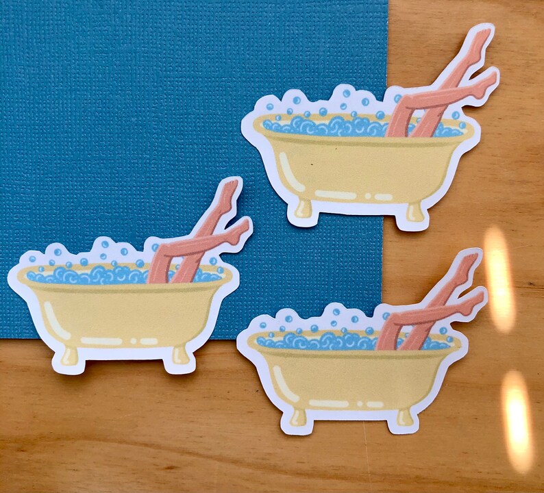 Bath Sticker - Illustrated Sticker - Melodrawma - Etsy