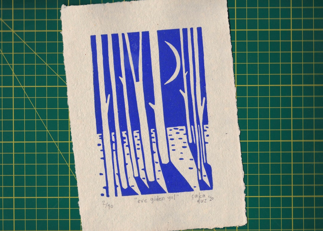 A5 Original Linocut Print Linoleum Print Limited Edition - Etsy