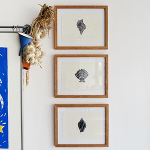 SEASHELL Linocut Print - Coastal Wall Art, Ocean Theme Decor, Gift for ...