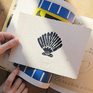 SEASHELL Linocut Print - Coastal Wall Art, Ocean Theme Decor, Gift for ...