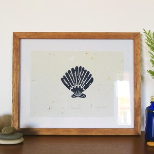 SEASHELL Linocut Print - Coastal Wall Art, Ocean Theme Decor, Gift for ...