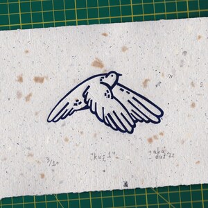 FLYING BIRD 1 Framed Linocut Print - Peace, Love, Freedom, Dove Wall ...