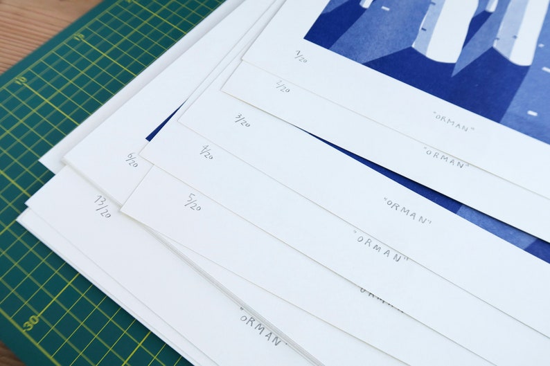 NATURAL WOOD FRAMED Two Color Riso Print A3 Framed Risograph - Etsy