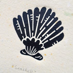 SEASHELL Linocut Print - Coastal Wall Art, Ocean Theme Decor, Gift for ...