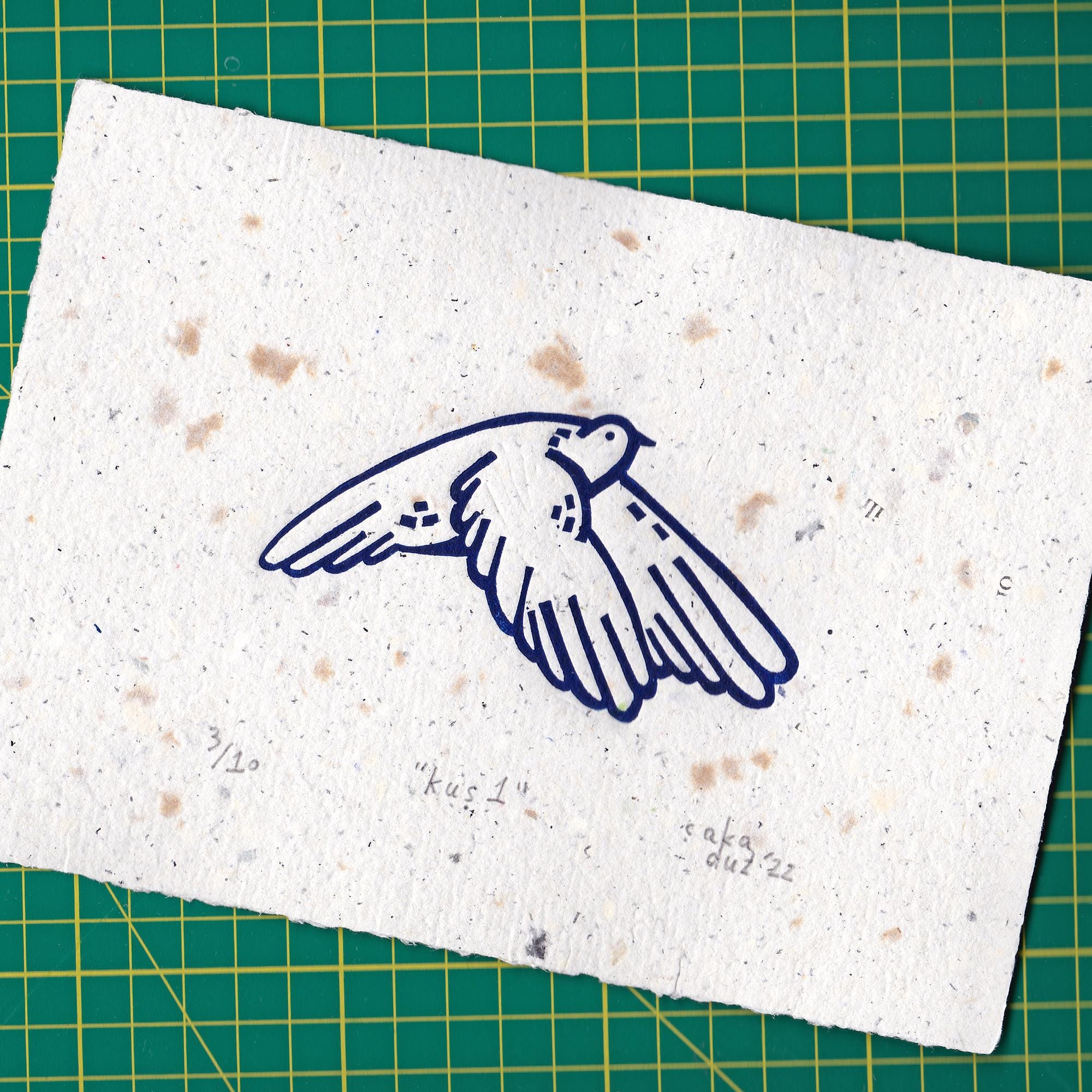 FLYING BIRD 1 Linocut Print - Peace, Love, Freedom, Dove Wall Art ...