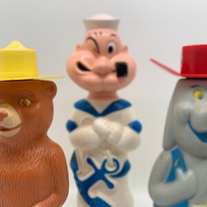 Vintage Soaky Soap Bottles Popeye Bottle Smokey the Bear and Deputy ...