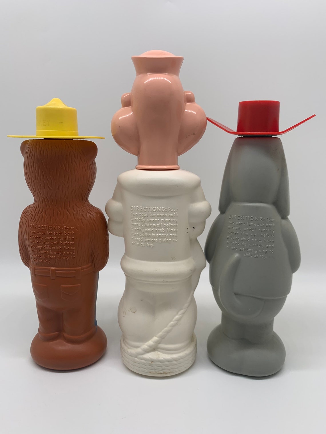 Vintage Soaky Soap Bottles Popeye Bottle Smokey the Bear and Deputy ...