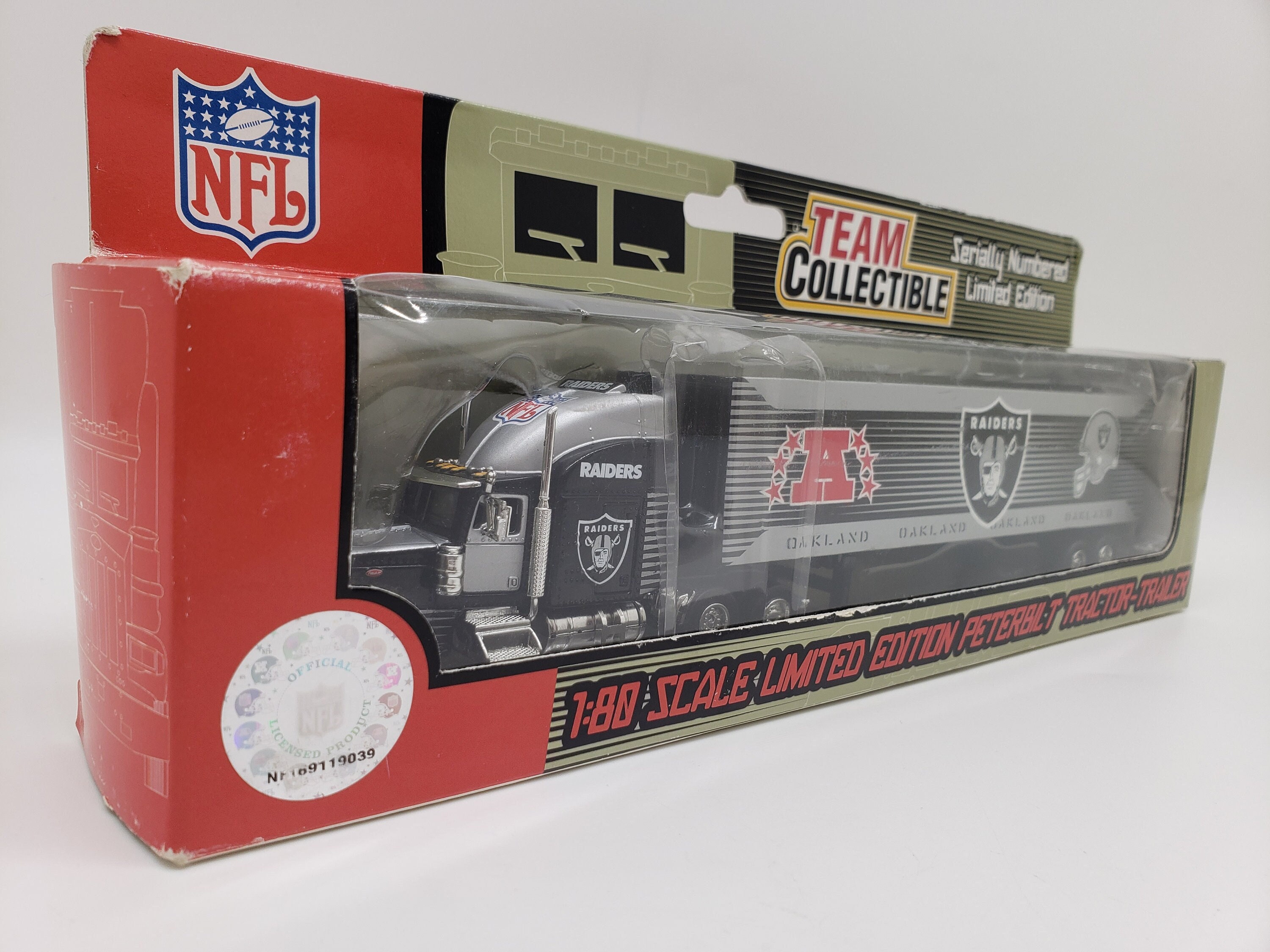Oakland Raiders Peterbilt Tractor Trailer Truck Black Fleer Team ...