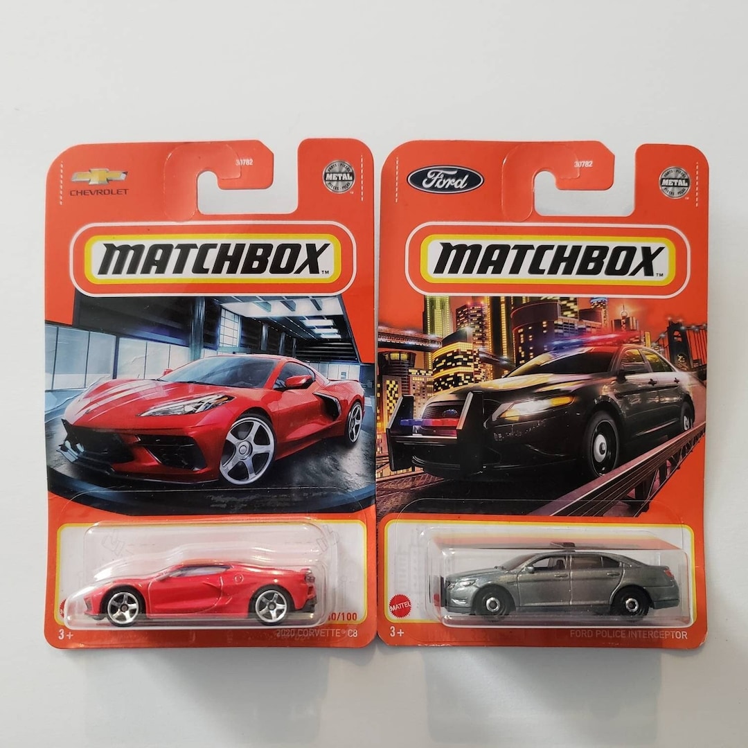 Matchbox Corvette C8 Red Ford Police Interceptor Gray MBX Metro Perfect ...