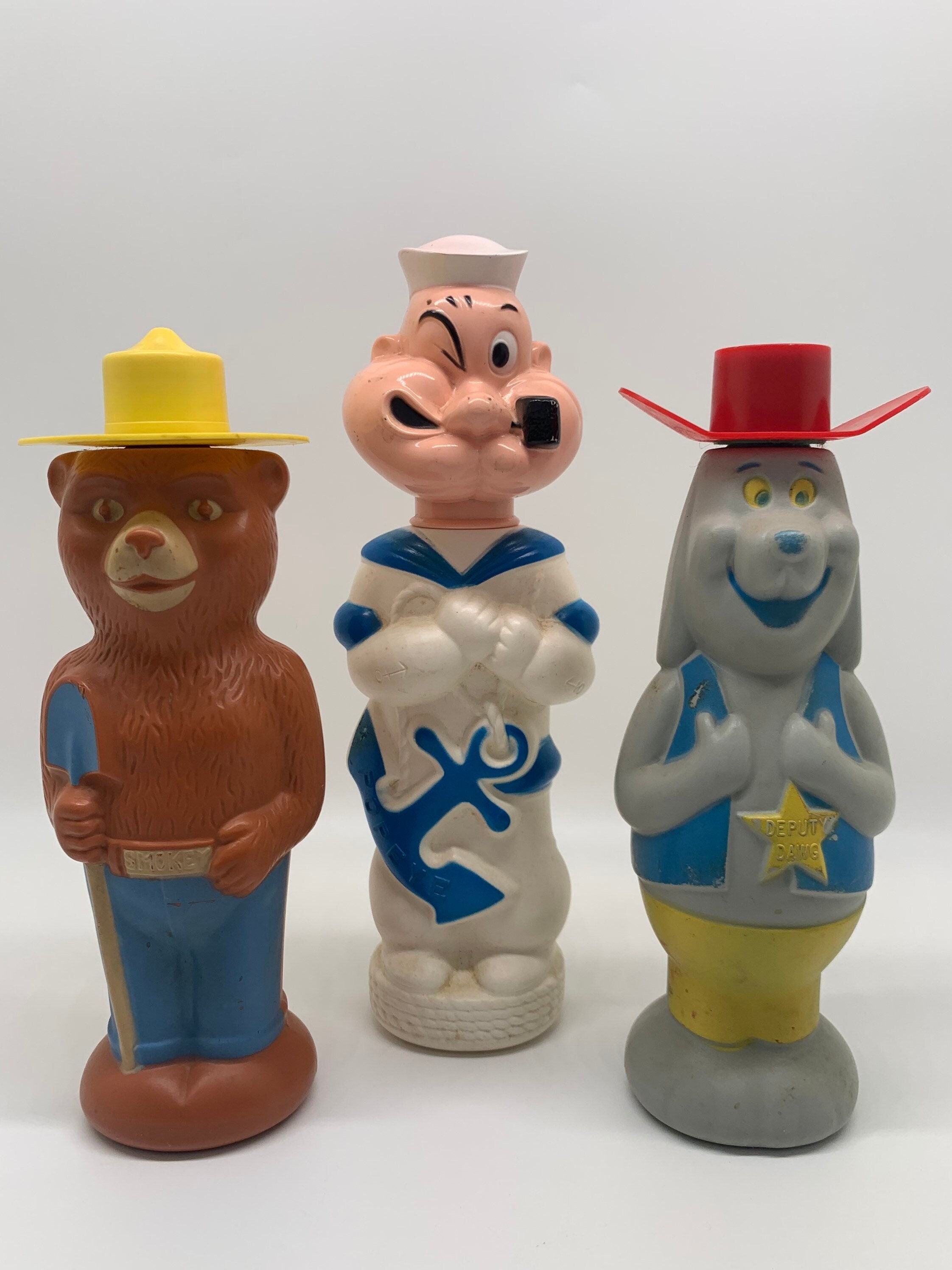 Vintage Soaky Soap Bottles Popeye Bottle Smokey the Bear and Deputy ...