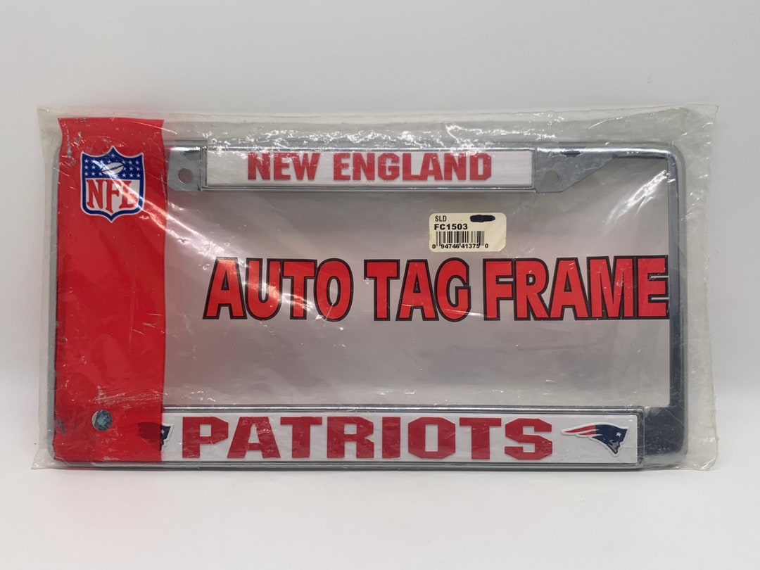 New England Patriots Auto Tag License Plate Frame Collectible Sports ...