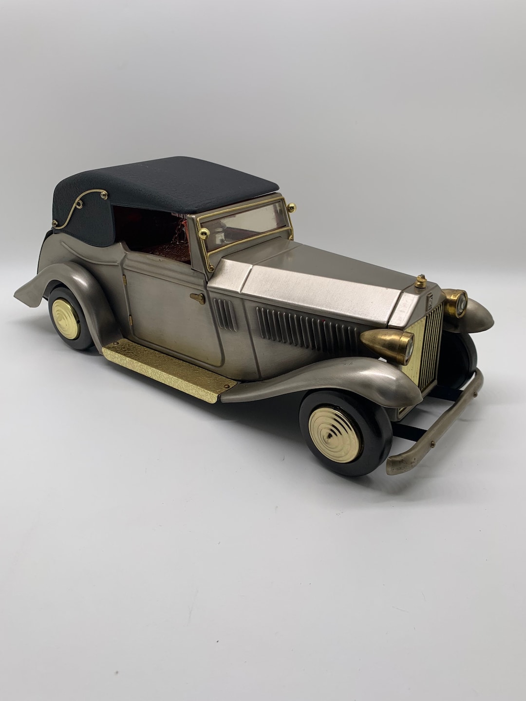 Rolls Royce Musical Liquor Decanter Bottle Shot Glass Display Holder ...